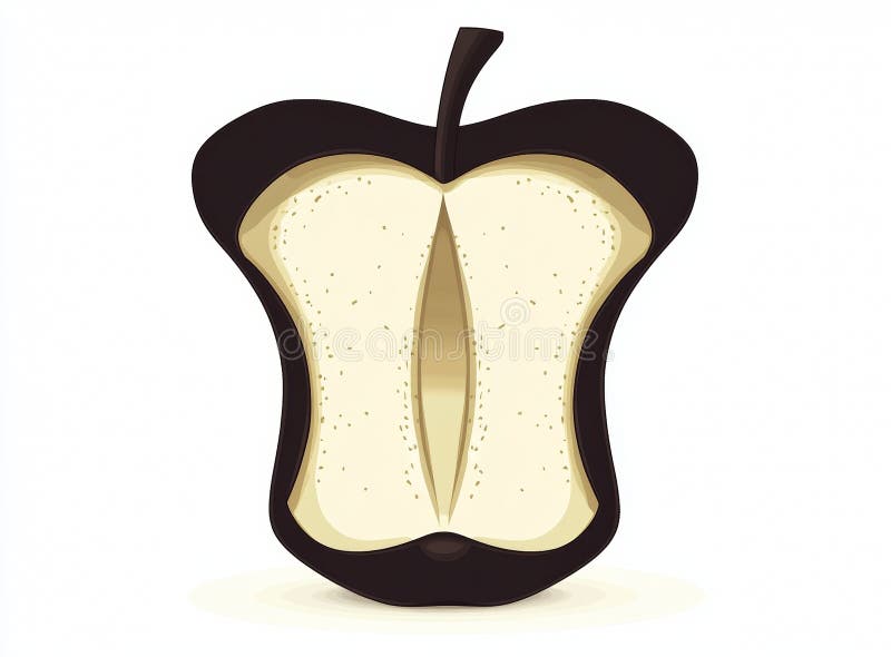 Dried Apple Core Symbol, Biodegradable Waste Icon, and an Element in ...
