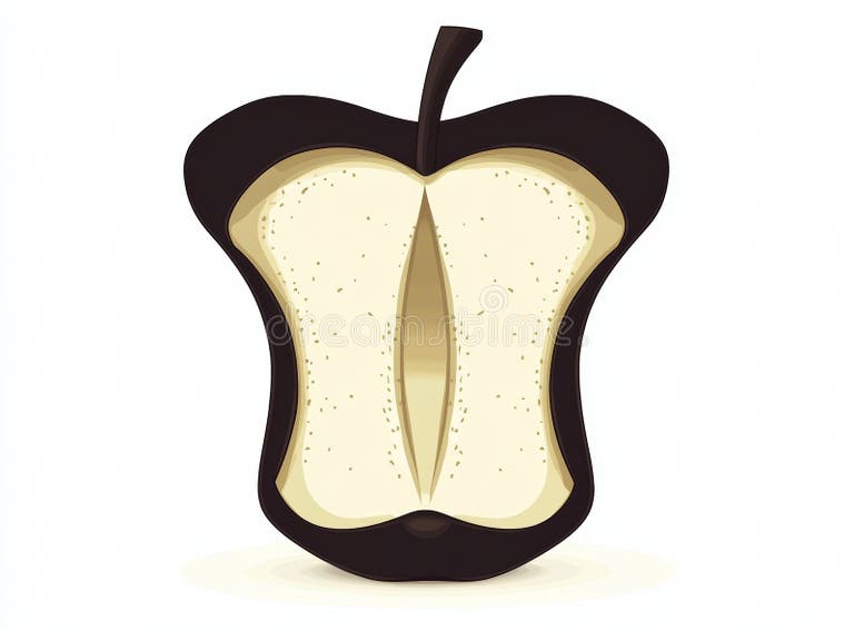 Dried Apple Core Symbol, Biodegradable Waste Icon, and an Element in ...