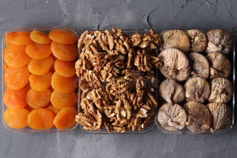 Dried Apricot, Fig and Walnut Stock Image - Image of organic, heap ...