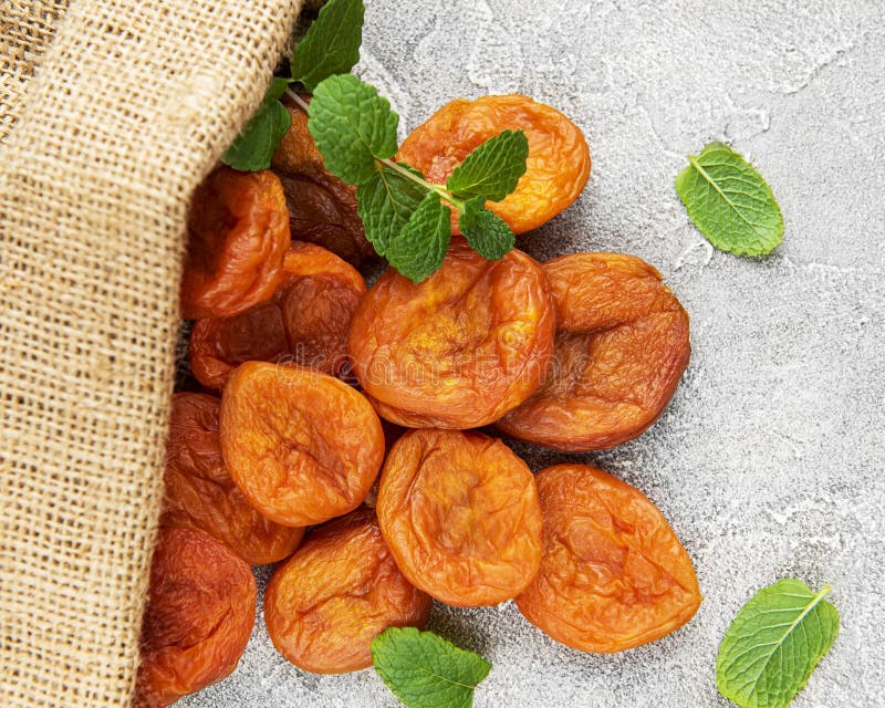 Dried apricots stock image. Image of dehydrated, burlap - 227628257
