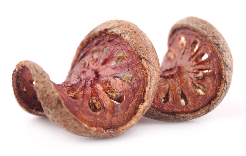 Dried Bael an Isolated on White Background Stock Image - Image of ...