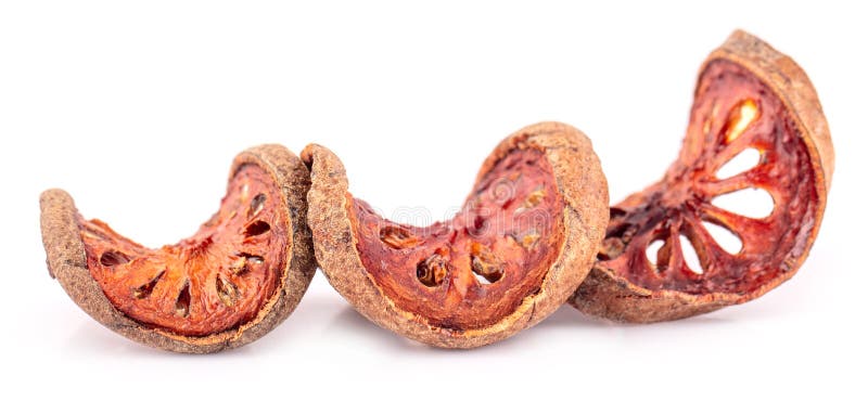 Dried Bael an Isolated on White Background Stock Image - Image of ...