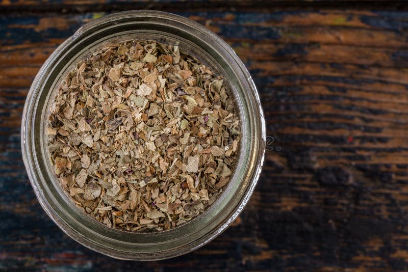 Dried Basil in a Spice Jar stock photo. Image of basil - 92731942