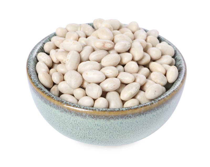 Dried Beans in Bowl Isolated on White Stock Photo - Image of legume ...
