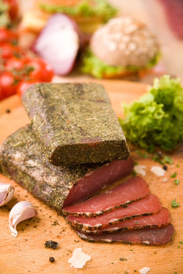 Dried beef meat stock photo. Image of thyme, spanish - 16719594