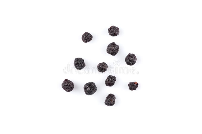 Dried Blueberries on White Background Stock Image - Image of black ...