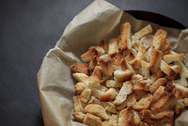 Dried Bread Rusk Baked Cooked in Bulk, on Craft Paper, Selective Focus ...