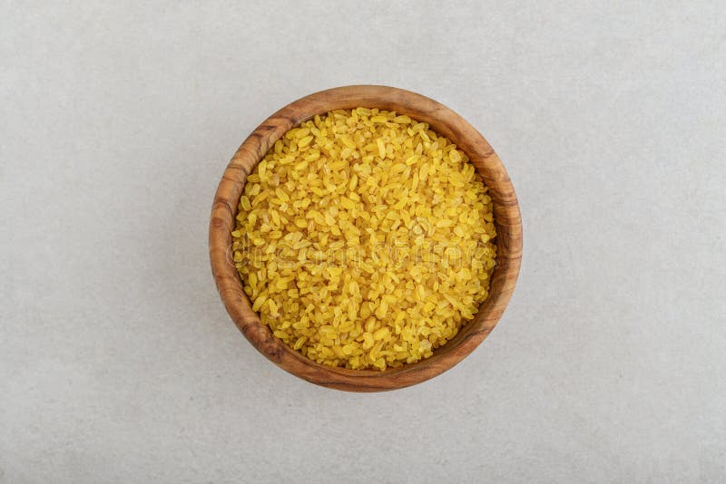 Dried Bulgur in Wooden Bowl Stock Photo - Image of meal, turkish: 258354514