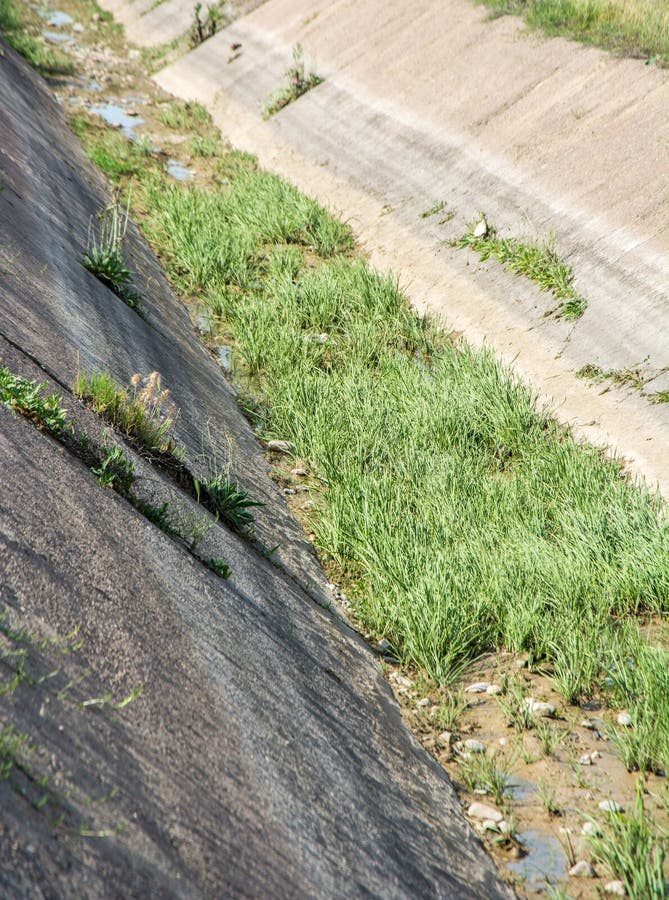 Dried canal. Drought stock image. Image of brook, deep - 98324461