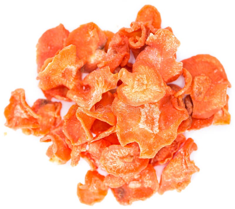 Dried Carrots (isolated on White) Stock Photo - Image of orange, pile ...
