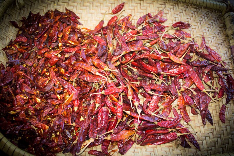 Dried Chilies Ready for Cooking Stock Photo - Image of heap, cooking ...