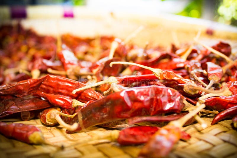 Dried Chilies Ready for Cooking Stock Image - Image of organic, heap ...