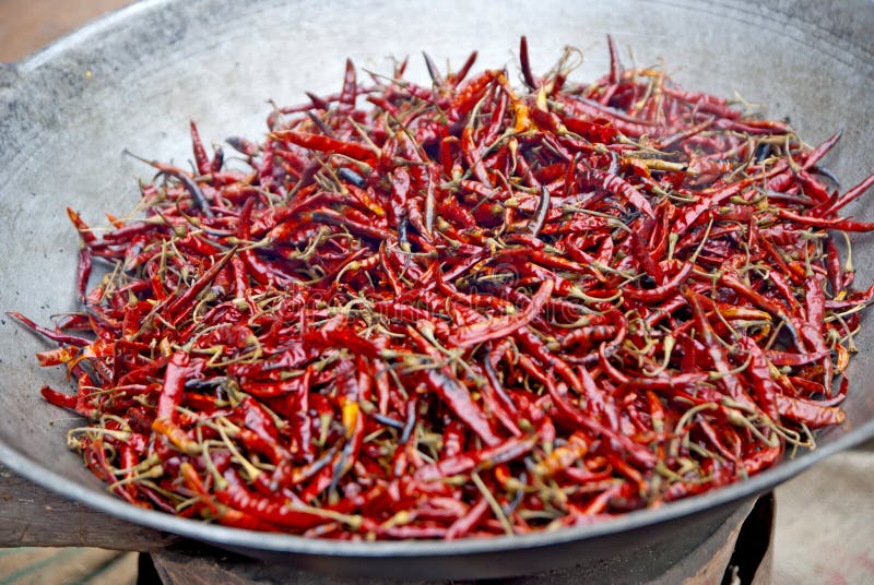 Dried Chilli Burn in Thailand Stock Photo - Image of chili, country ...