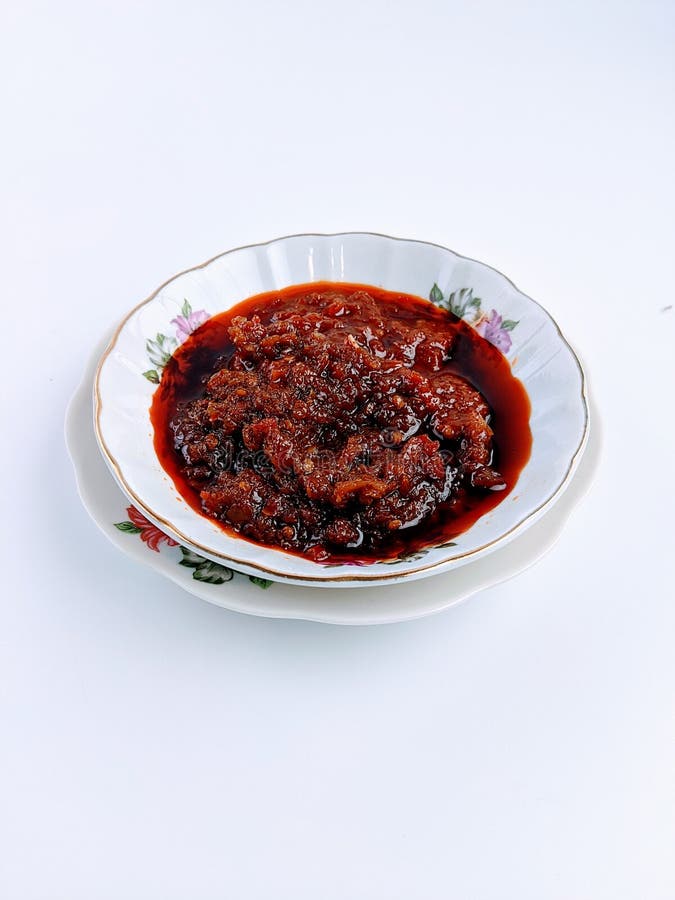 Chilli Paste on a White Isolated Background Stock Photo - Image of ...