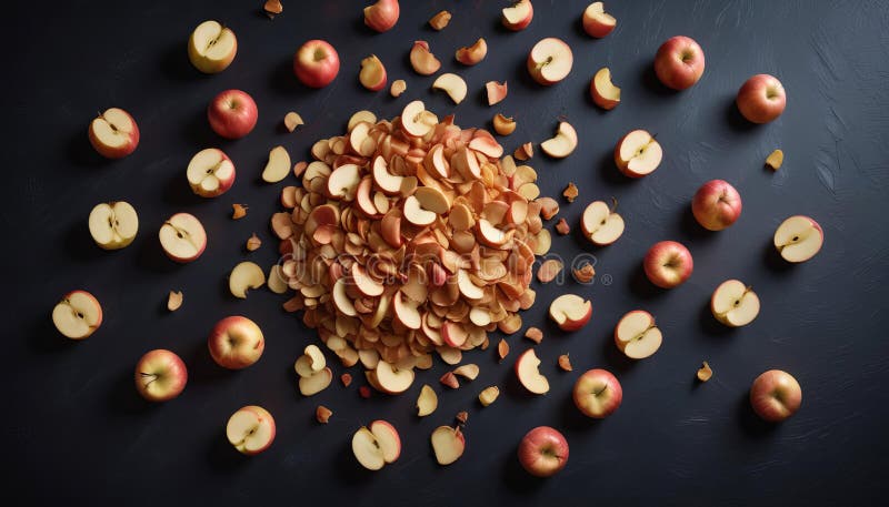 Dried chopped apples stock illustration. Illustration of generated ...