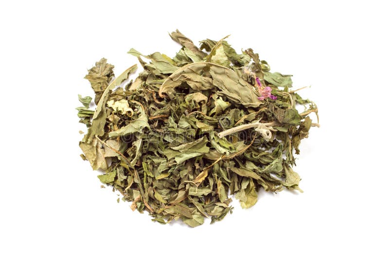 Dried Chopped Mint on a White Background. Stock Photo - Image of ...