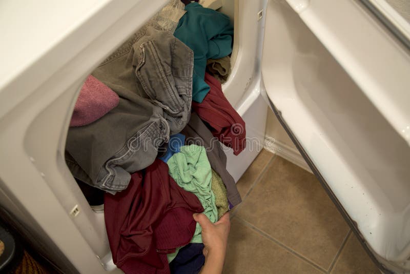 Dried Clothes in Dryer of House Stock Photo - Image of private, clothes ...