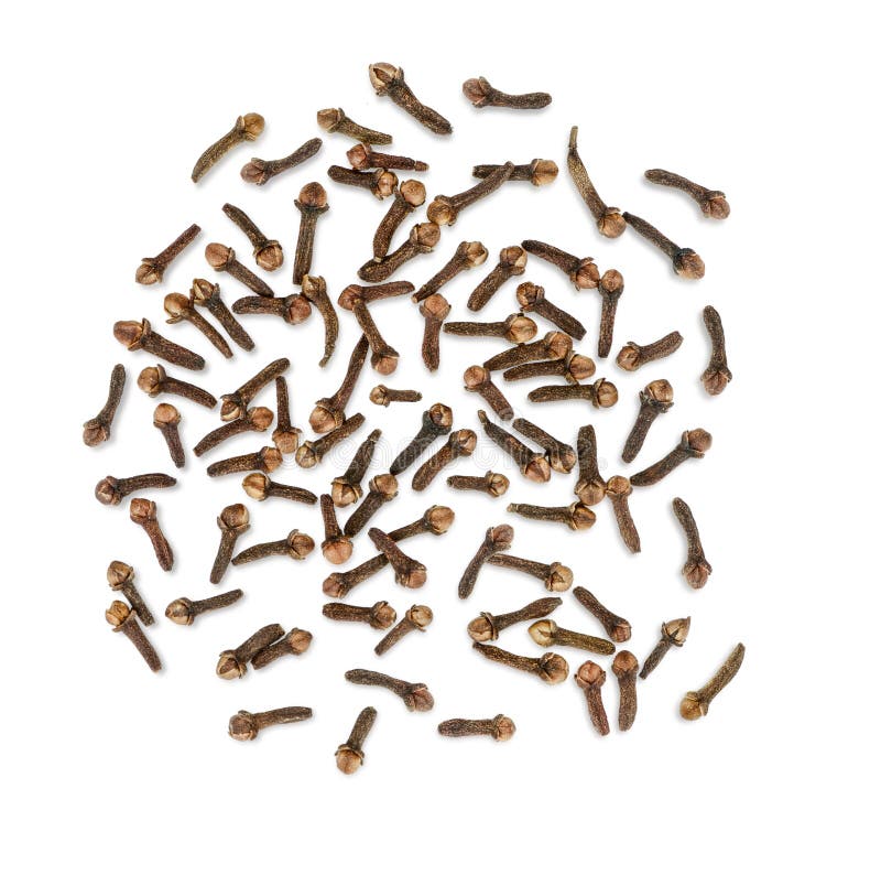 Dried Cloves Isolated on White Background. Top View Stock Image - Image ...