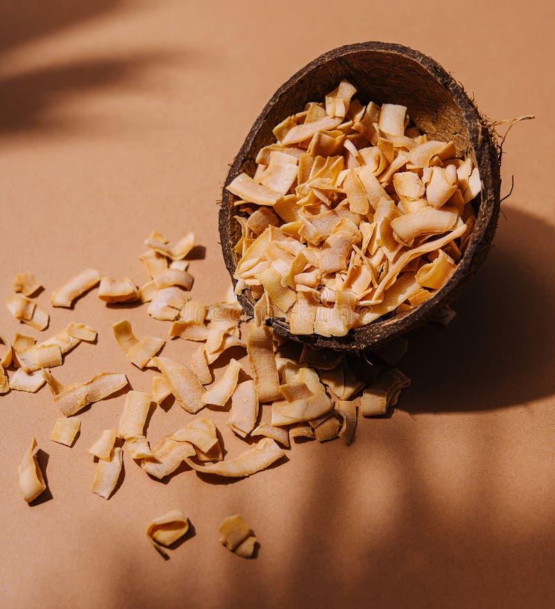 Dried Coconut Flakes in Coconut Stock Photo - Image of stone, shredded ...