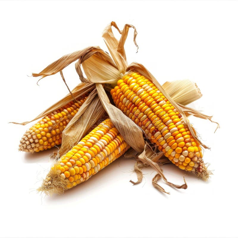 Dried Corn Cobs Isolated on White Background. Generative Ai Stock ...