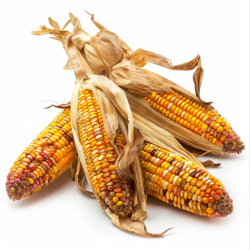 Dried Corn Cobs Isolated on White Background. Generative Ai Stock ...