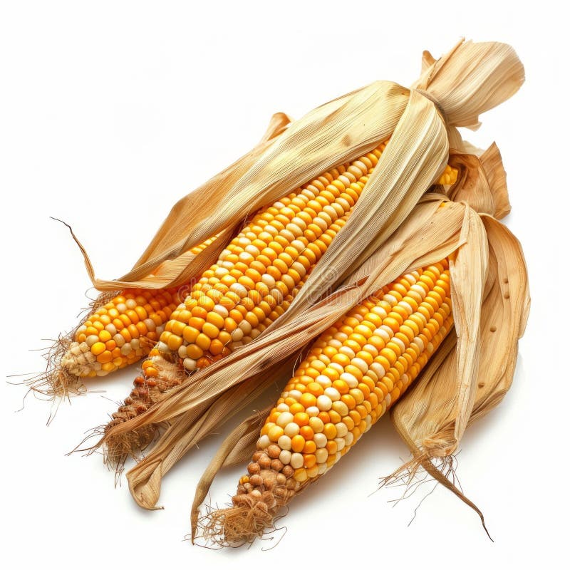 Dried Corn Cobs Isolated on White Background. Generative Ai Stock ...