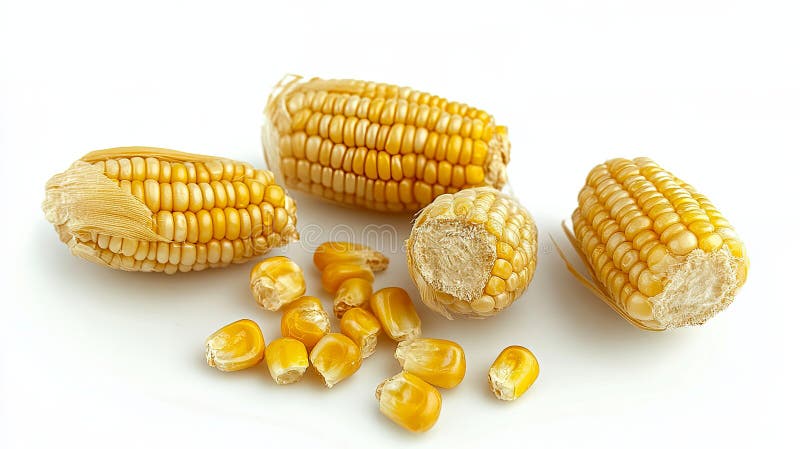 Dried Corn Grains Arranged Artistically on a Clean White Background ...