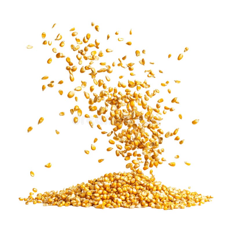 Dried Corn Kernels Falling on Transparent Background - Ai Generated ...