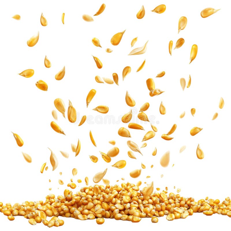 Dried Corn Kernels Falling on Transparent Background - Ai Generated ...