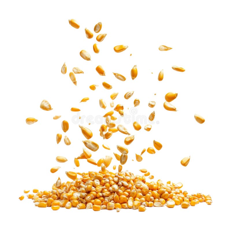 Dried Corn Kernels Falling on Transparent Background - Ai Generated ...