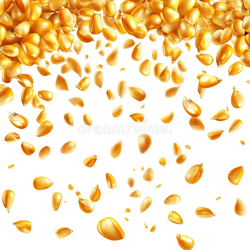 Dried Corn Kernels Falling on Transparent Background - Ai Generated ...