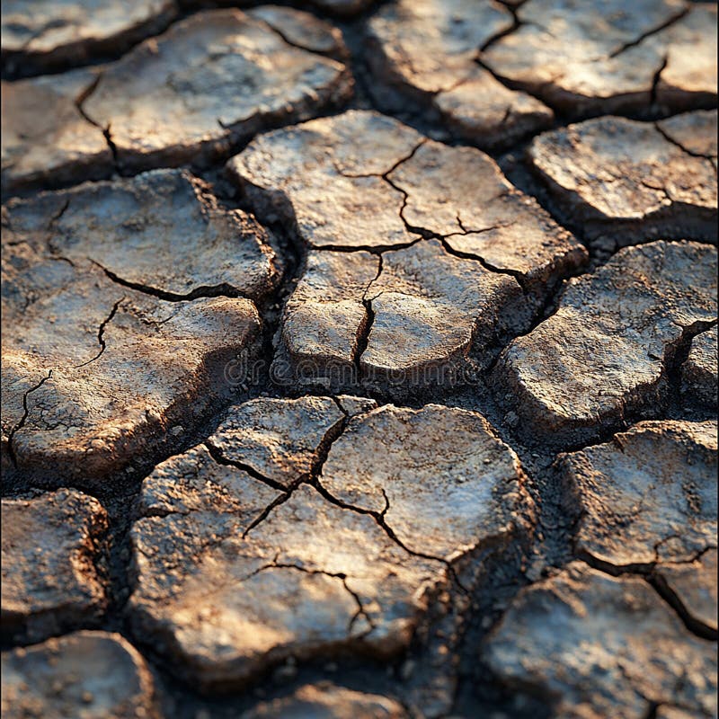 Dried and Cracked Earth Forms Distinct, Uneven Patterns with Winding ...
