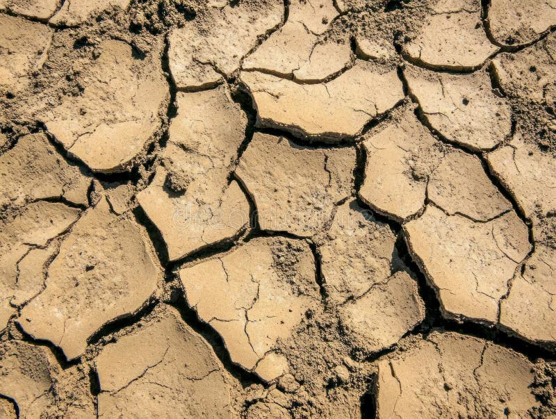 Dried and Cracked Earth Surface in Arid Climate Stock Illustration ...