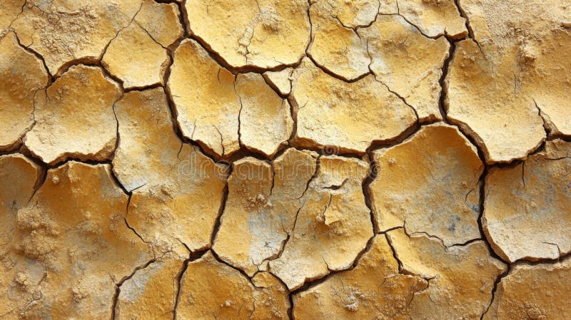Dried Cracked Earth Surface Showing Extensive Drought Damage Stock ...