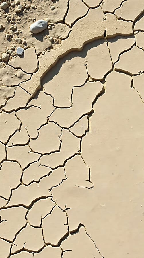 Dried and Cracked Earth Surface with Visible Patterns in Desolate Area ...