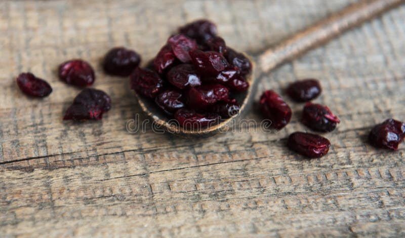 Dried Cranberries on a Table Stock Image - Image of natural, spoon ...