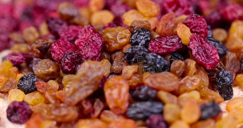 Dried Cranberries with Yellow and Black Raisins Mixed Together Stock ...