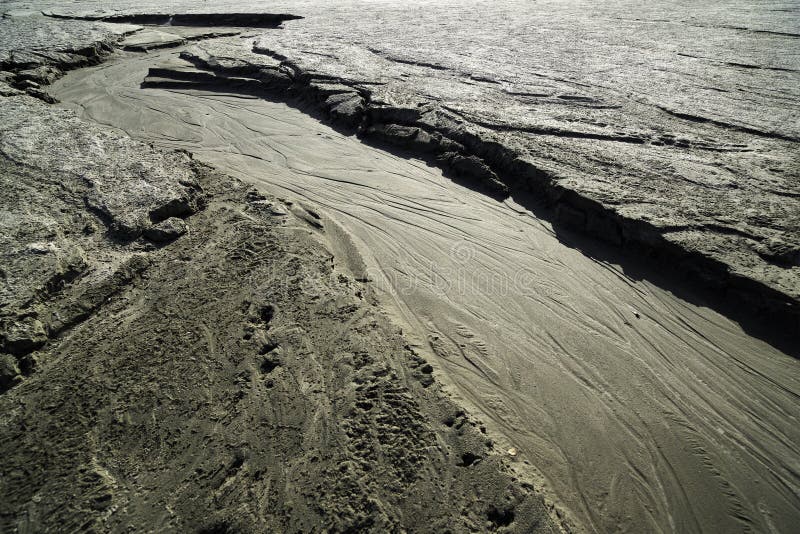 Dried Creek with a Pattern on the Sand Stock Photo - Image of ripples ...