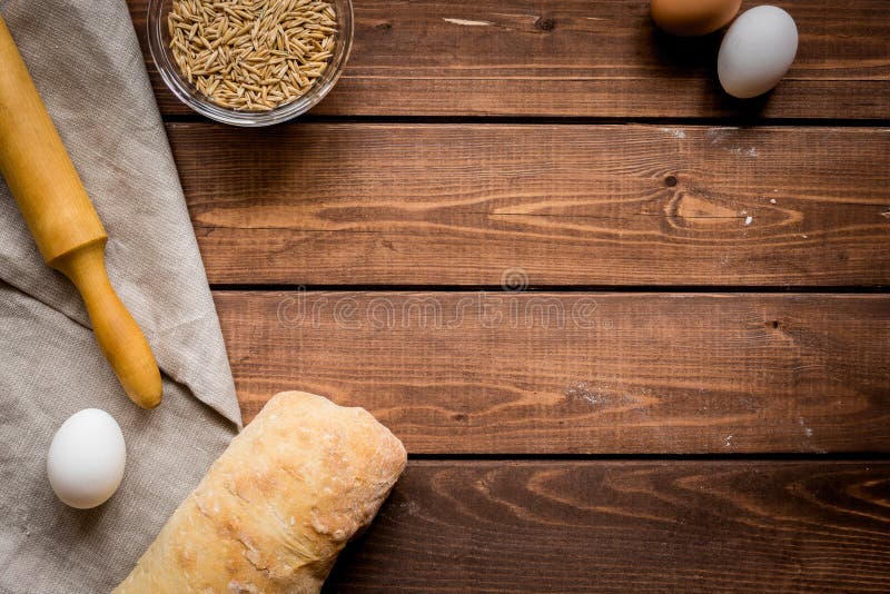 Dried Crumbs Bread Kitchen Table Background Top View Mokeup Stock ...