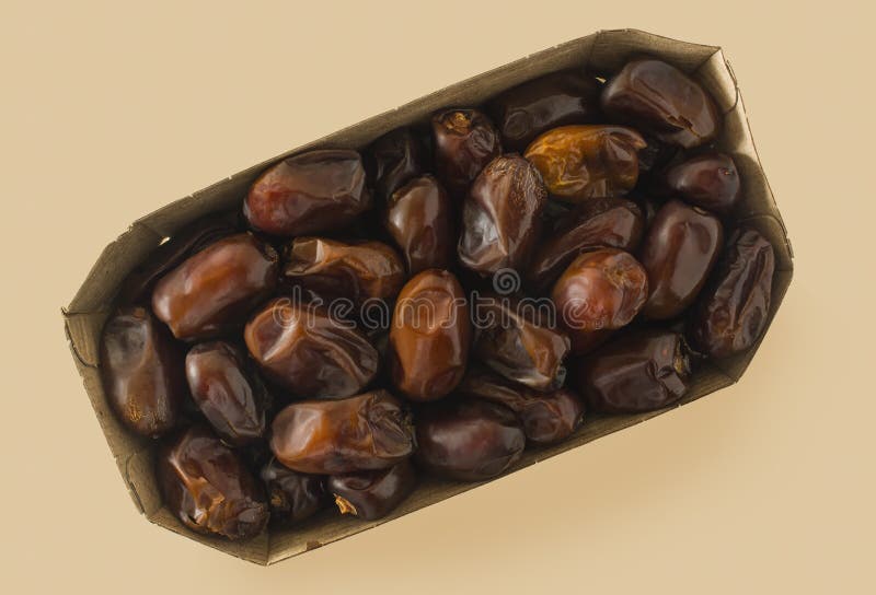 Dried Dates in Cardboard Packaging Stock Photo - Image of snack ...