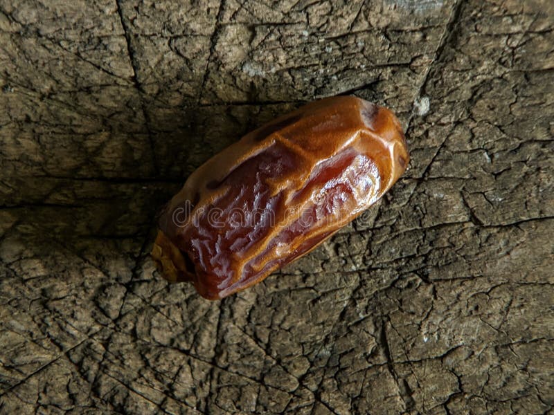 Dried Dates Fruit on Wooden Table. Top View Stock Photo - Image of ...