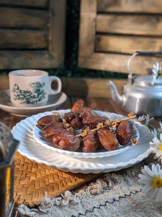 Dried Dates or Kurma Popular for Fasting Month Ramadan Stock Photo ...