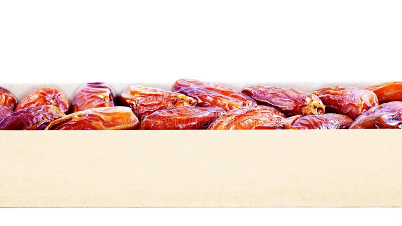 Dried Dates Packed in a Cardboard Box. Stock Photo - Image of gourmet ...