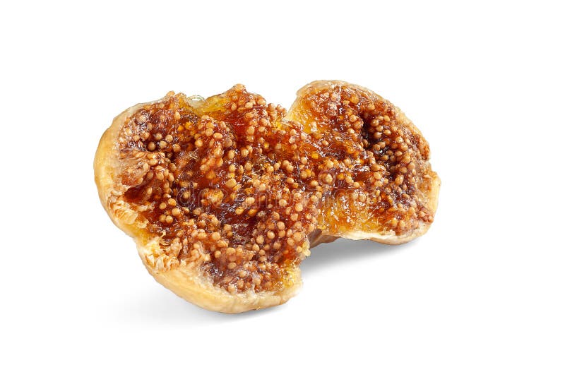 Dried Figs. One Torn Dry Fig Isolated on a White. Dried Fruit Stock ...