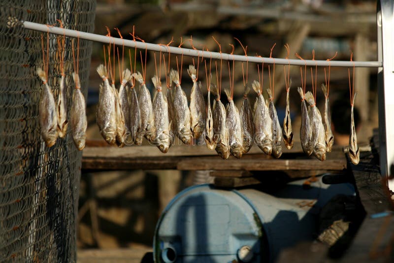 Dried Fish with Lemon and Rosemary Lying on a Stone Tile Stock Photo ...