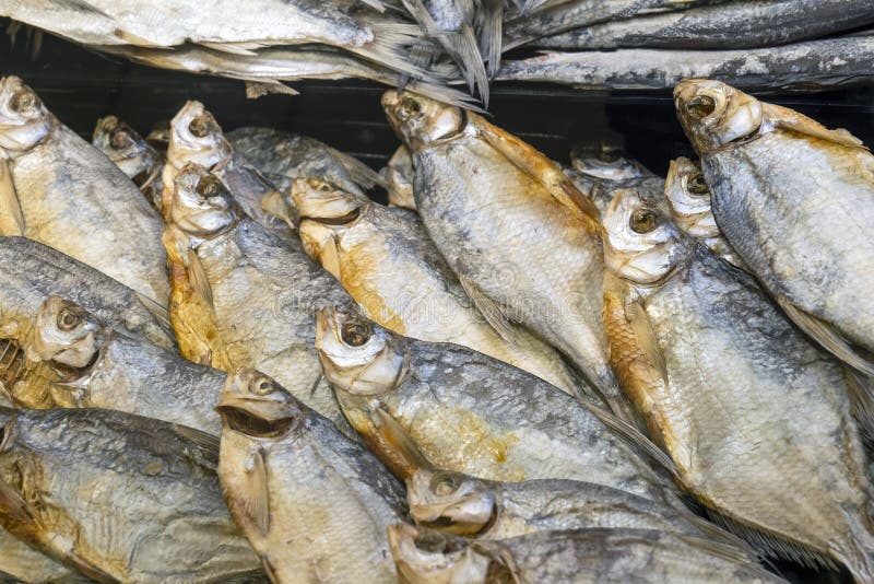 Dried Fish Close-up. Dry Fish in the Store Stock Photo - Image of ...