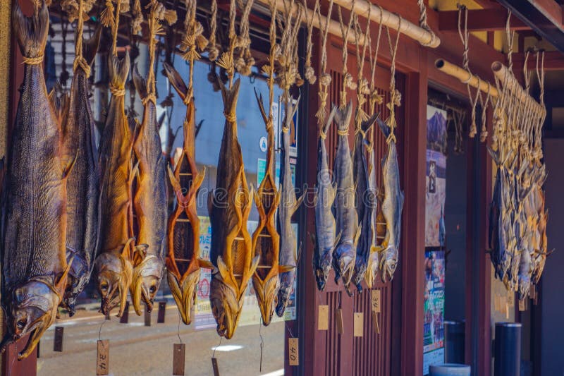Dried fish display stock image. Image of japanese, restaurant - 329704029