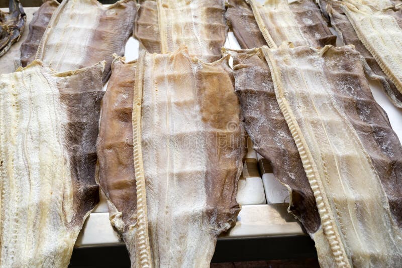 Dried Fish on Display on a Market Stock Photo - Image of nutrition ...