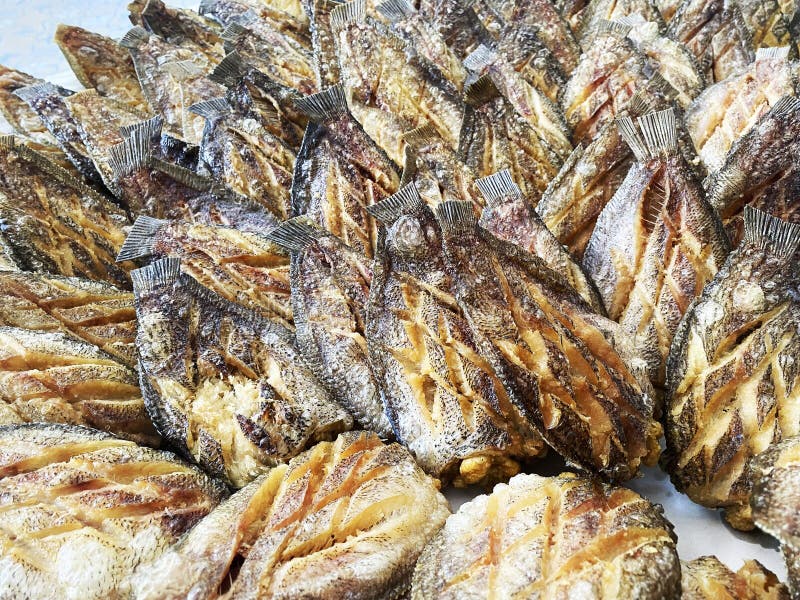 Dried Fish Fried for Sale in the Market Stock Image - Image of ...