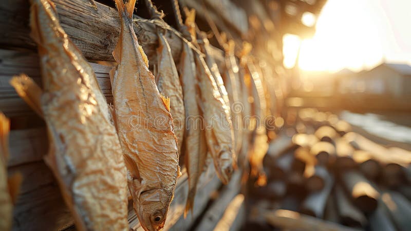 Dried Fish Hanging Rack Sunset Stock Photos - Free & Royalty-Free Stock ...